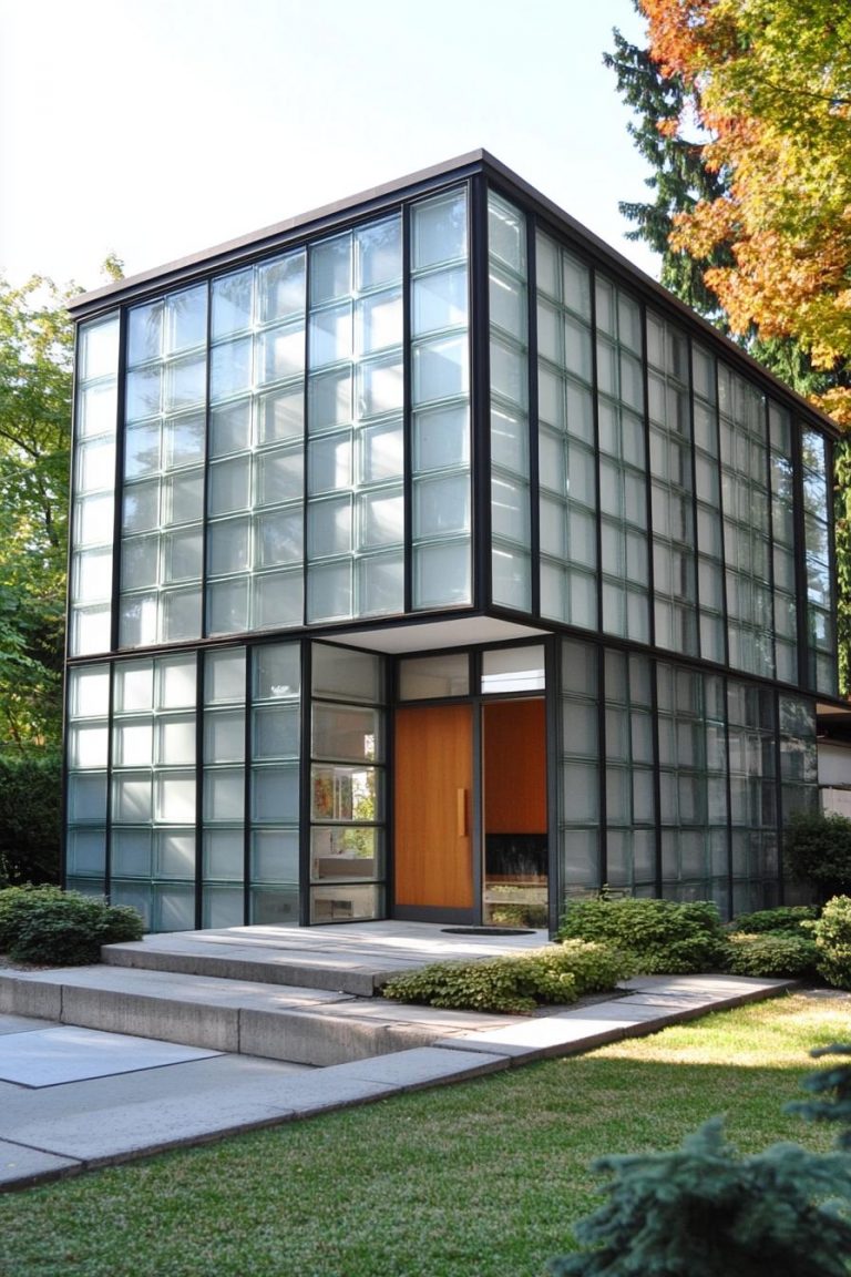 57 Glass Block Facade Houses That Shine Bright - Spesh View
