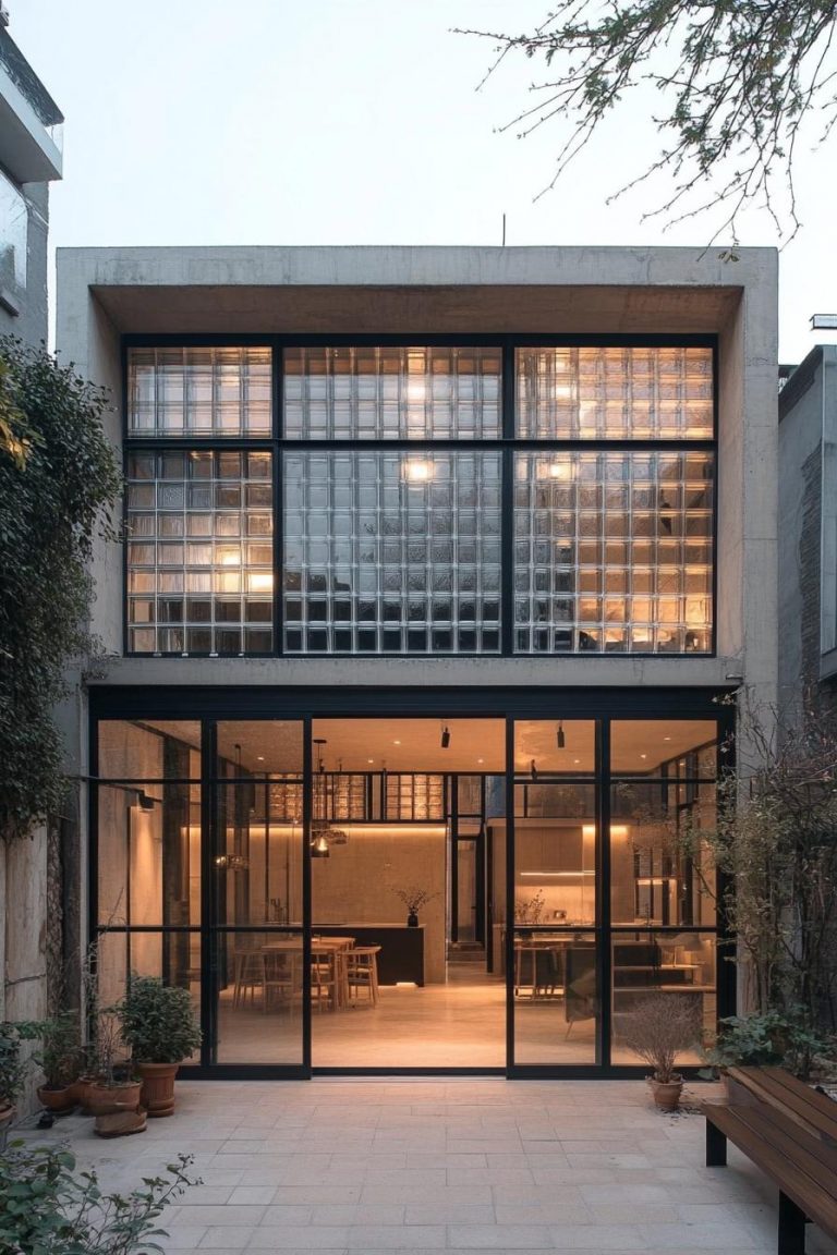 57 Glass Block Facade Houses That Shine Bright - Spesh View
