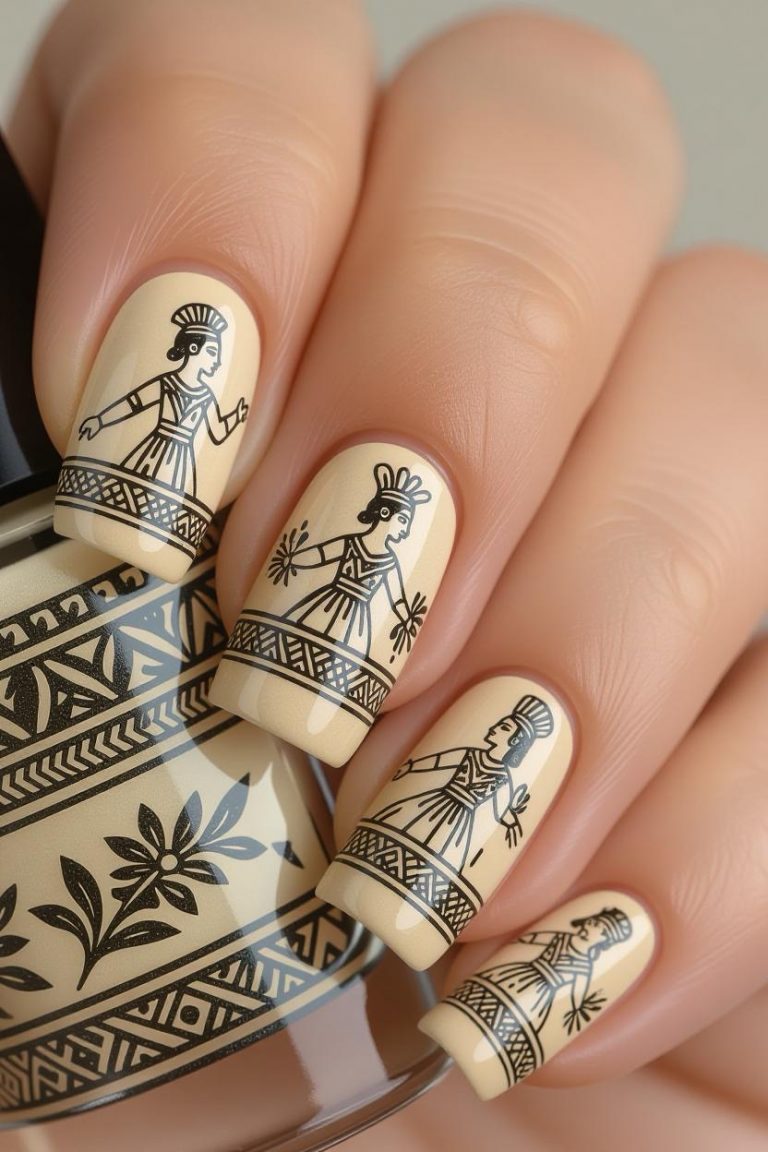 14 Stunning Greek-Inspired Nail Designs for a Chic Mediterranean Vibe ...