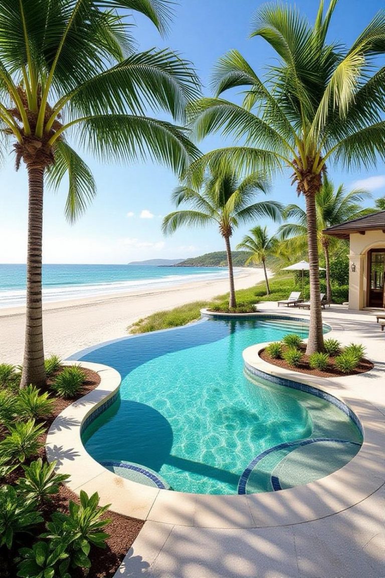 15 Creative Beach Entry Pool Designs to Elevate Your Outdoor Space ...