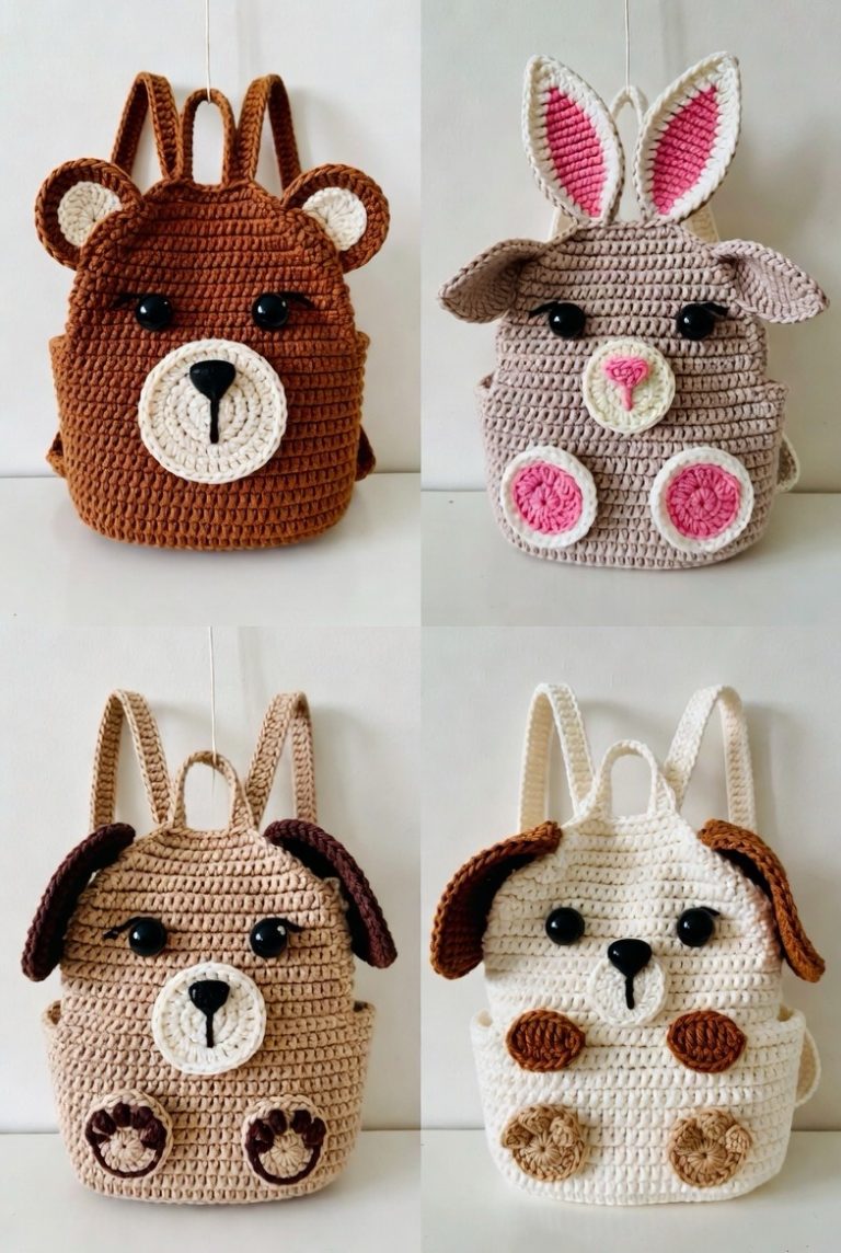 16 Cute & Creative Free Crochet Backpacks Perfect for Kids - Spesh View