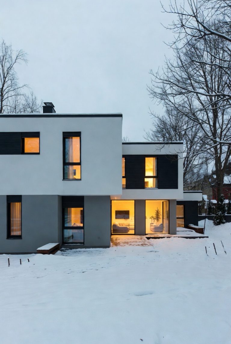 35 Charming Winter House Exterior Ideas for a Magical Season - Spesh View