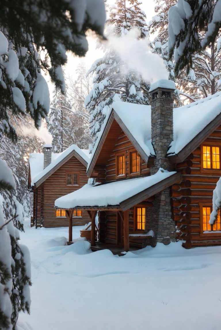 35 Charming Winter House Exterior Ideas for a Magical Season - Spesh View