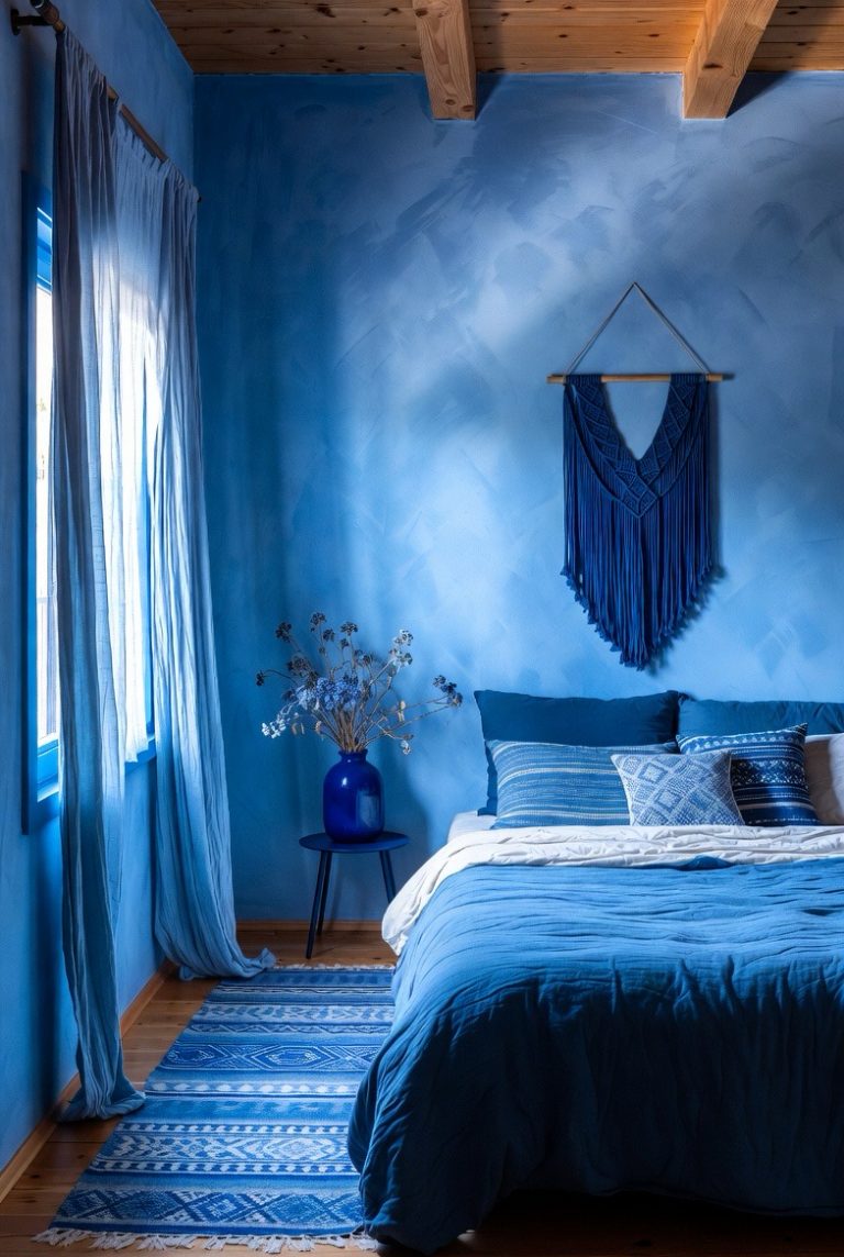 21 Stunning Blue Boho Bedroom Designs to Inspire Your Space - Spesh View
