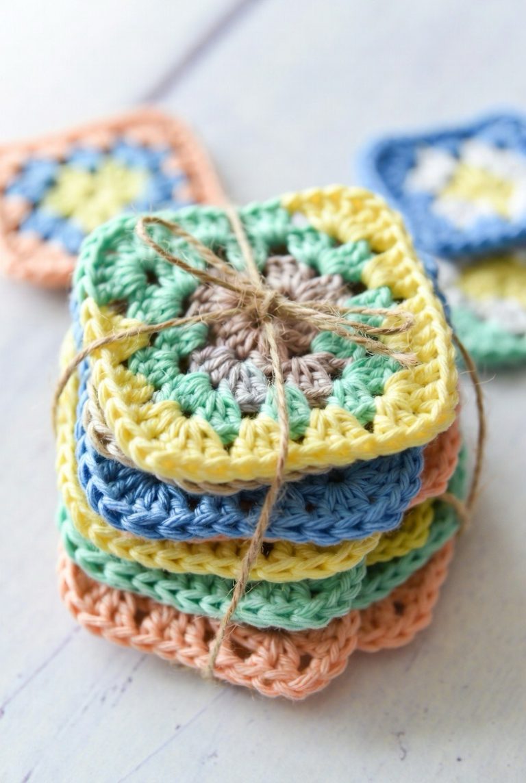 17 Fresh Crochet Coaster Ideas Perfect for Spring Decorating - Spesh View